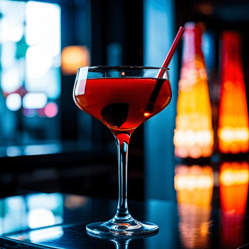 Twilight Serenade, Dark rum, mezcal, triple sec, lemon, passionfruit ...