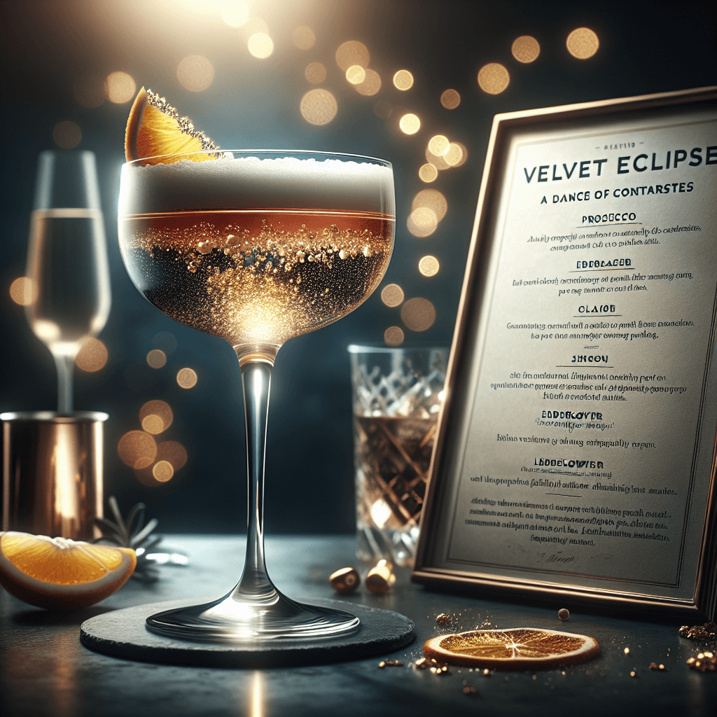 Velvet Eclipse, Sophisticated cocktail with herbaceous bitterness transitioning to sweet finale
