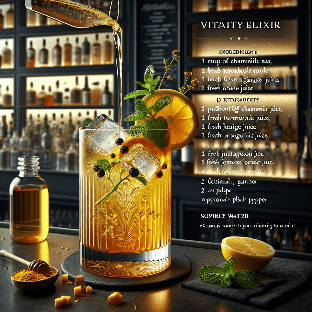 Vitality Elixir, Refreshing nonalcoholic cocktail with health benefits