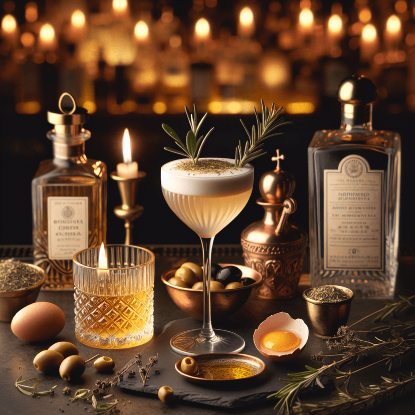 Whisper of Chios, Ethereal cocktail with Mastiha and herb-infused olive ...