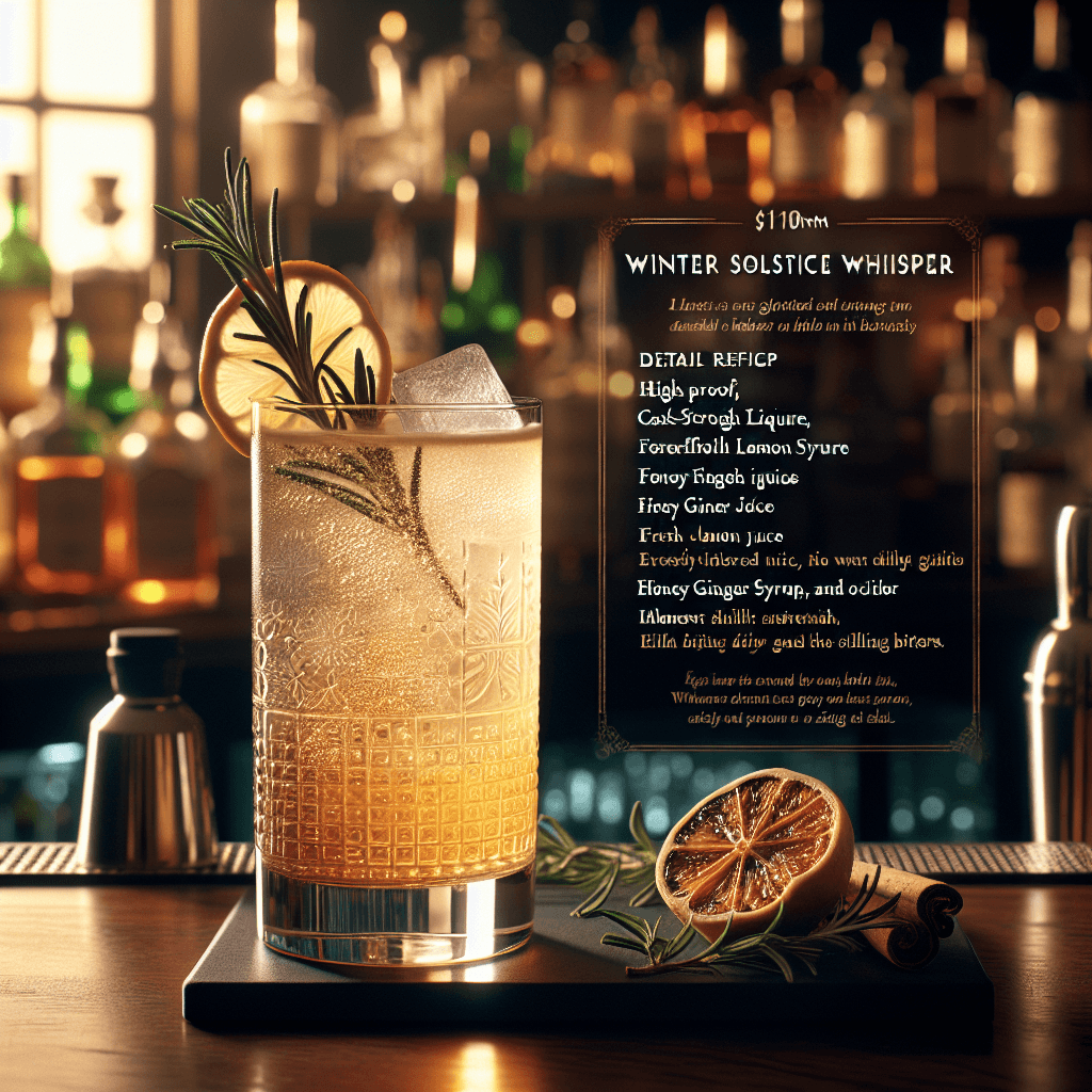 Winter Solstice Whisper, Warmth of high-proof spirits with crisp winter ...
