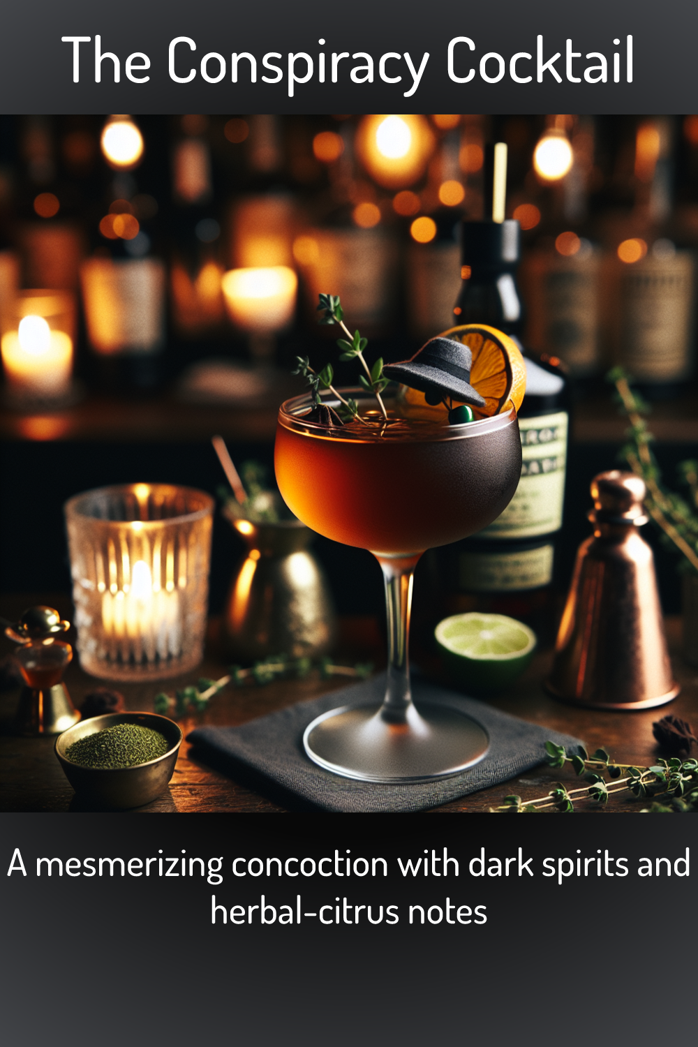 The Conspiracy Cocktail, A mesmerizing concoction with dark spirits and ...