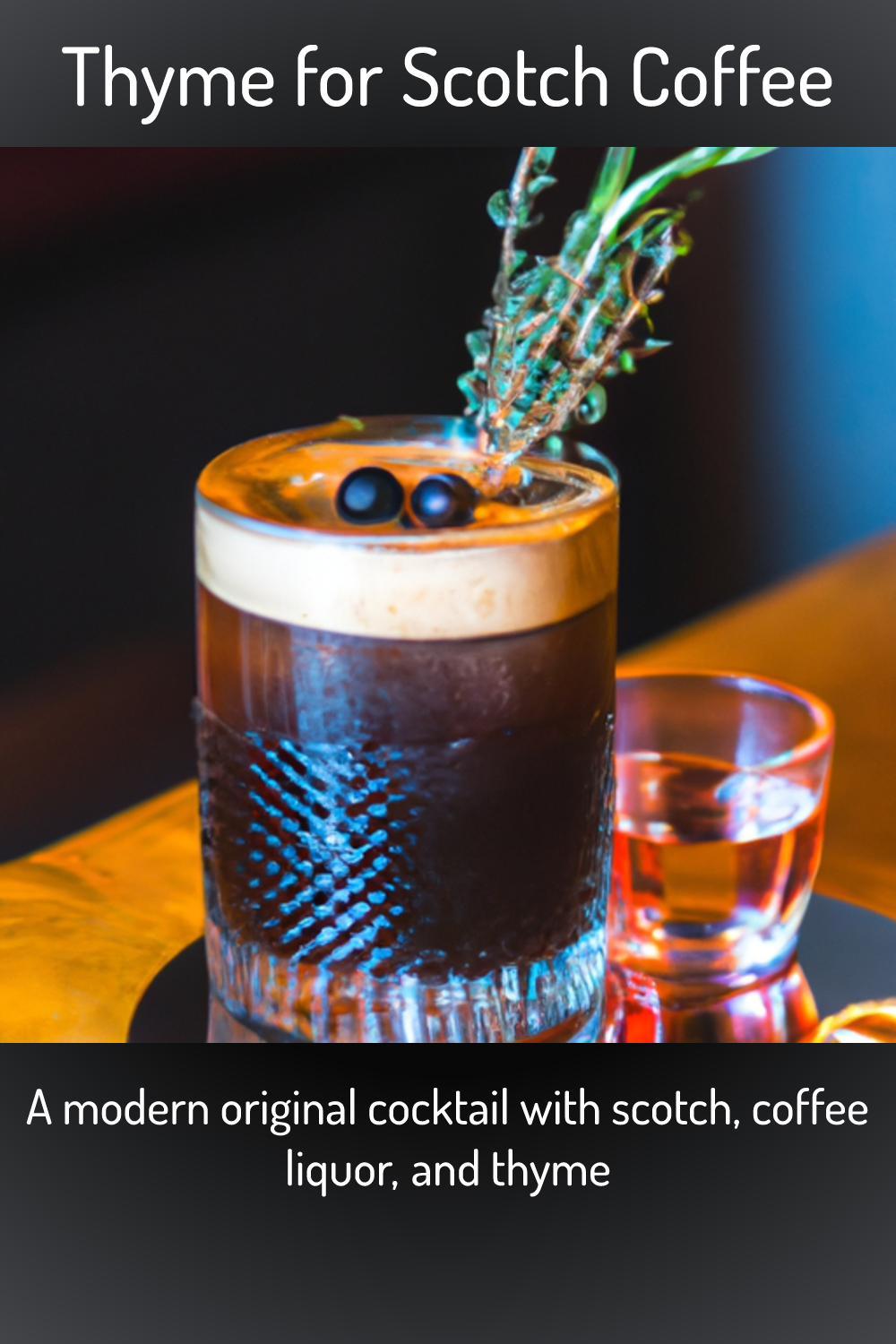 Thyme for Scotch Coffee, A modern original cocktail with scotch, coffee ...