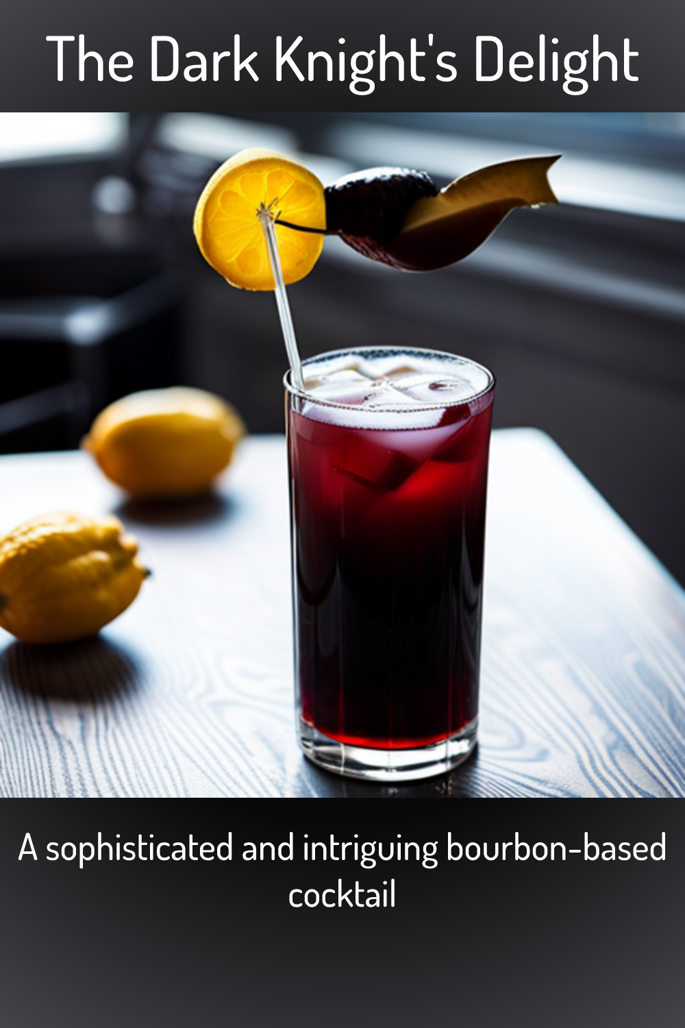 The Dark Knight's Delight, A sophisticated and intriguing bourbon-based ...