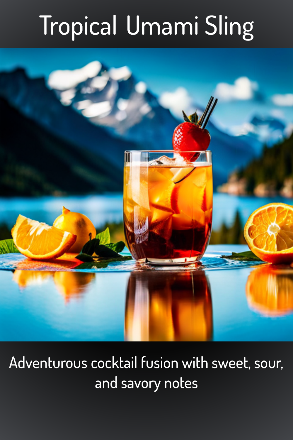 Tropical Umami Sling, Adventurous cocktail fusion with sweet, sour, and ...