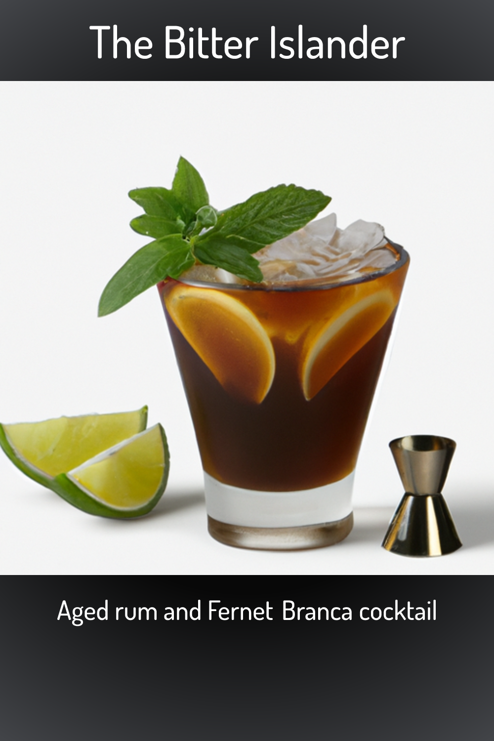 The Bitter Islander, Aged rum and Fernet Branca cocktail
