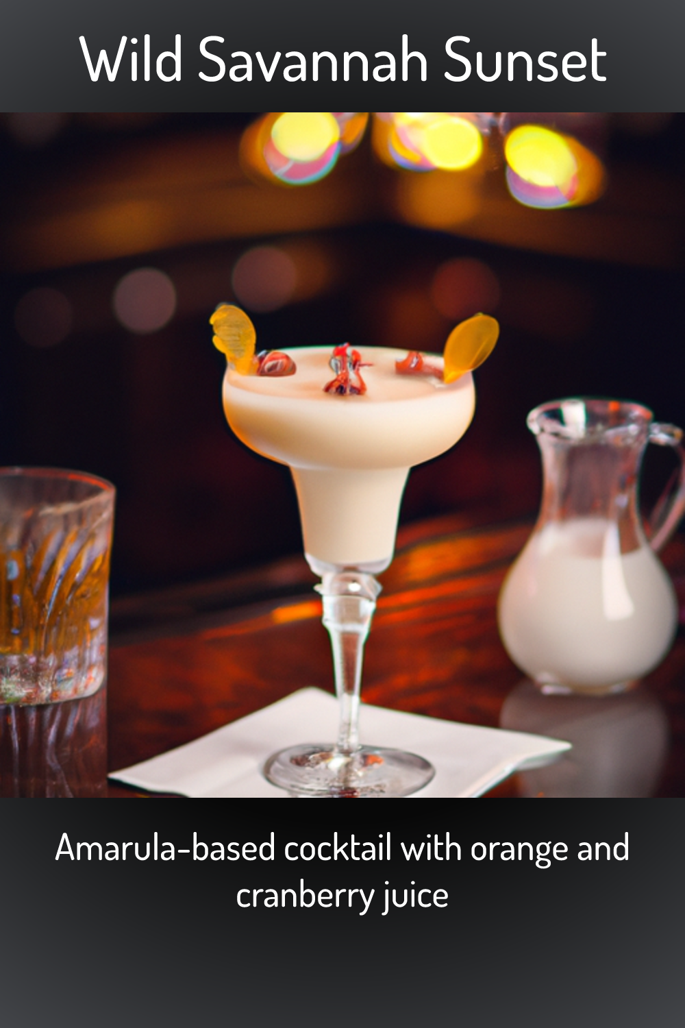 Wild Savannah Sunset, Amarula-based cocktail with orange and cranberry ...