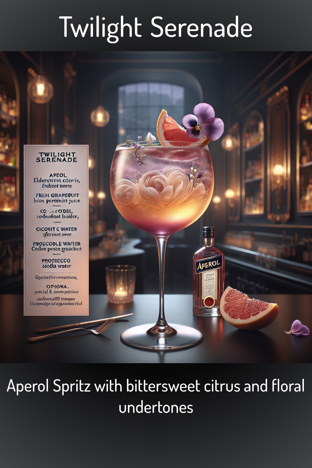 Twilight Serenade Aperol Spritz With Bittersweet Citrus And Floral
