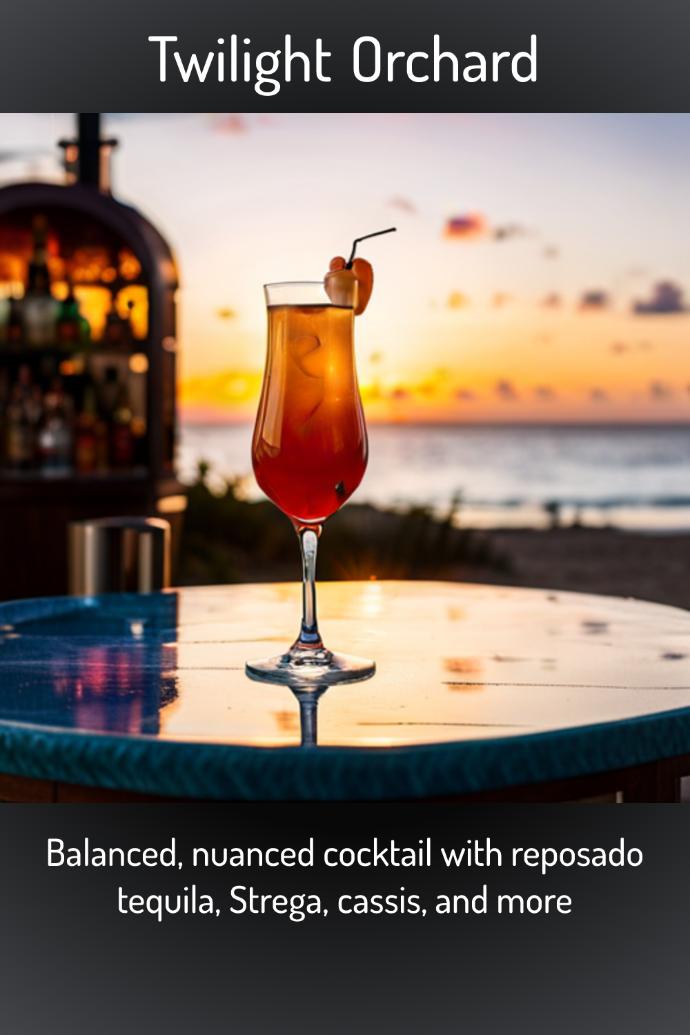 Twilight Orchard Balanced Nuanced Cocktail With Reposado Tequila