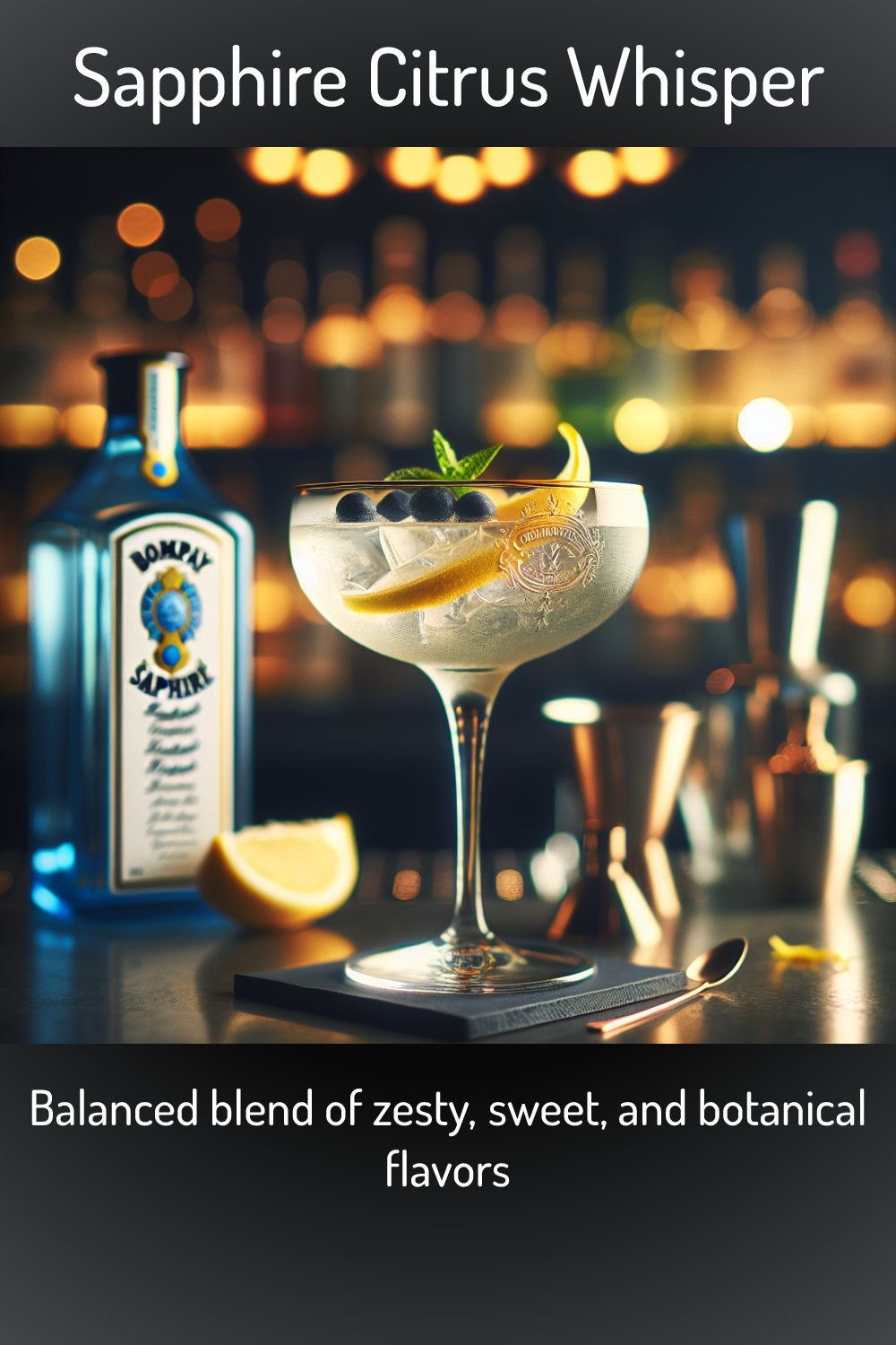 Sapphire Citrus Whisper, Balanced blend of zesty, sweet, and botanical ...