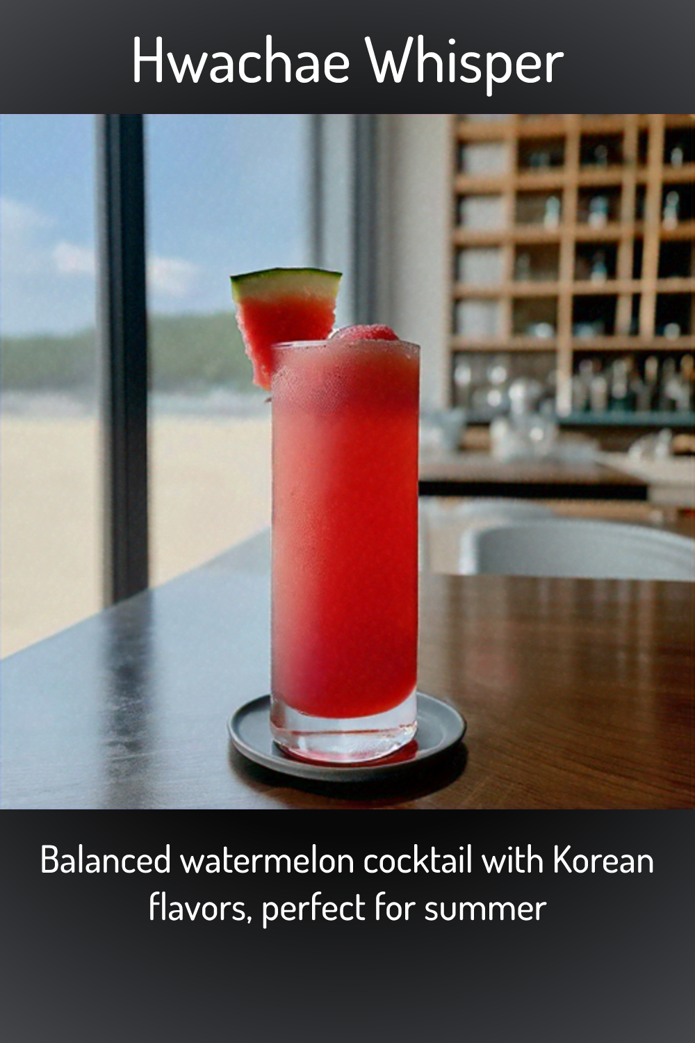 Hwachae Whisper, Balanced watermelon cocktail with Korean flavors ...