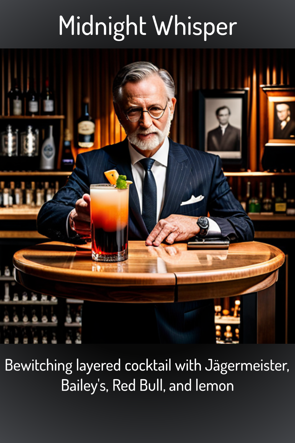 Midnight Whisper, Bewitching layered cocktail with Jägermeister, Bailey ...