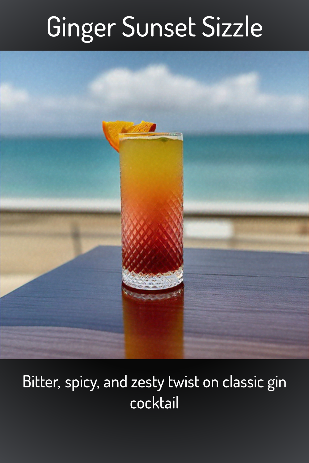 Ginger Sunset Sizzle, Bitter, spicy, and zesty twist on classic gin ...