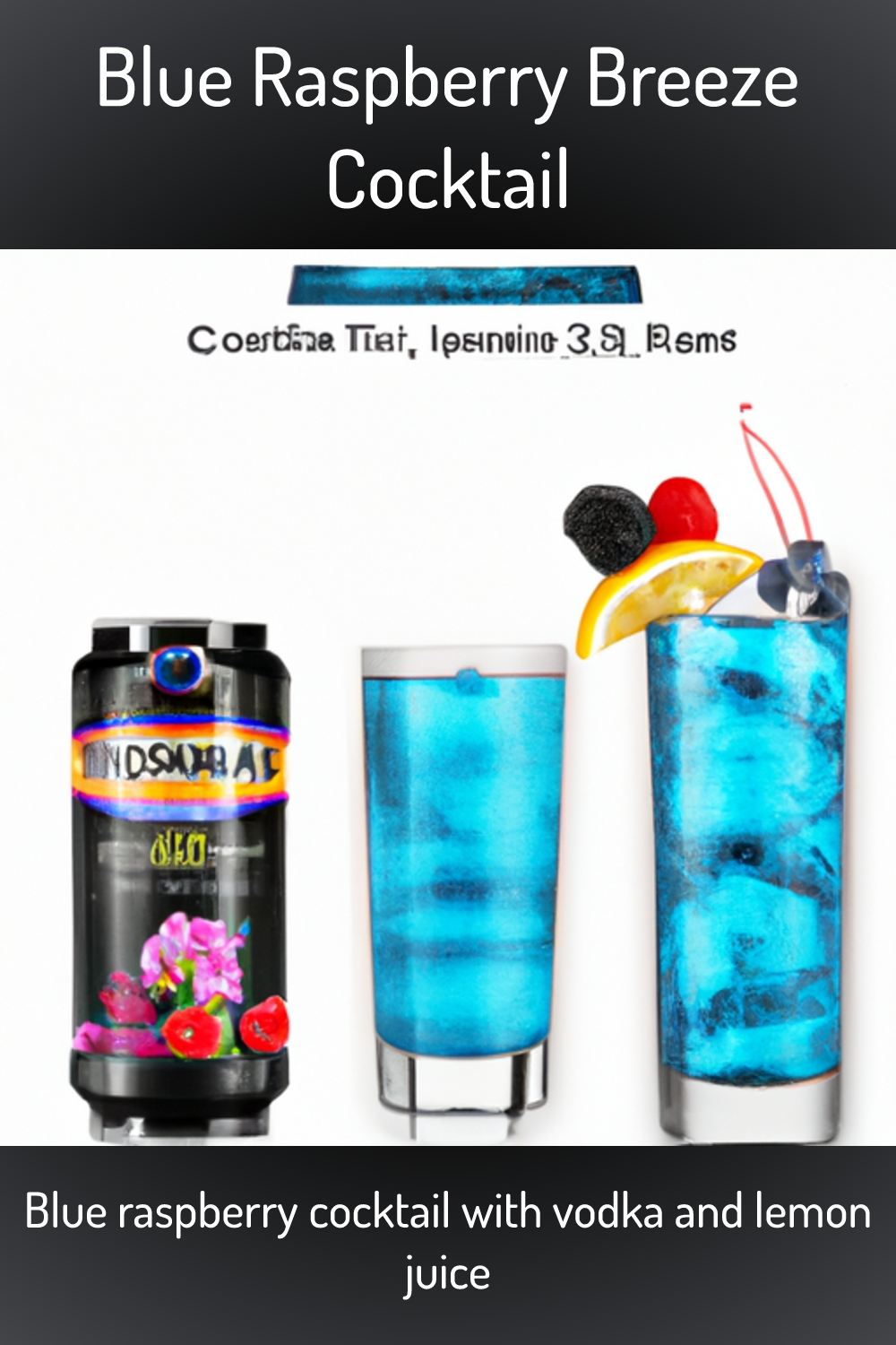 Blue Raspberry Breeze Cocktail, Blue raspberry cocktail with vodka and ...