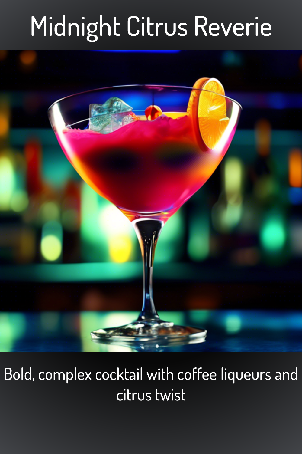 Midnight Citrus Reverie, Bold, complex cocktail with coffee liqueurs ...
