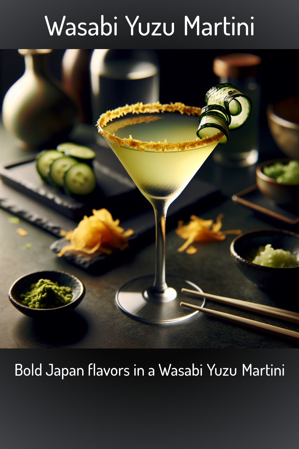 Wasabi Yuzu Martini, Bold Japan flavors in a Wasabi Yuzu Martini