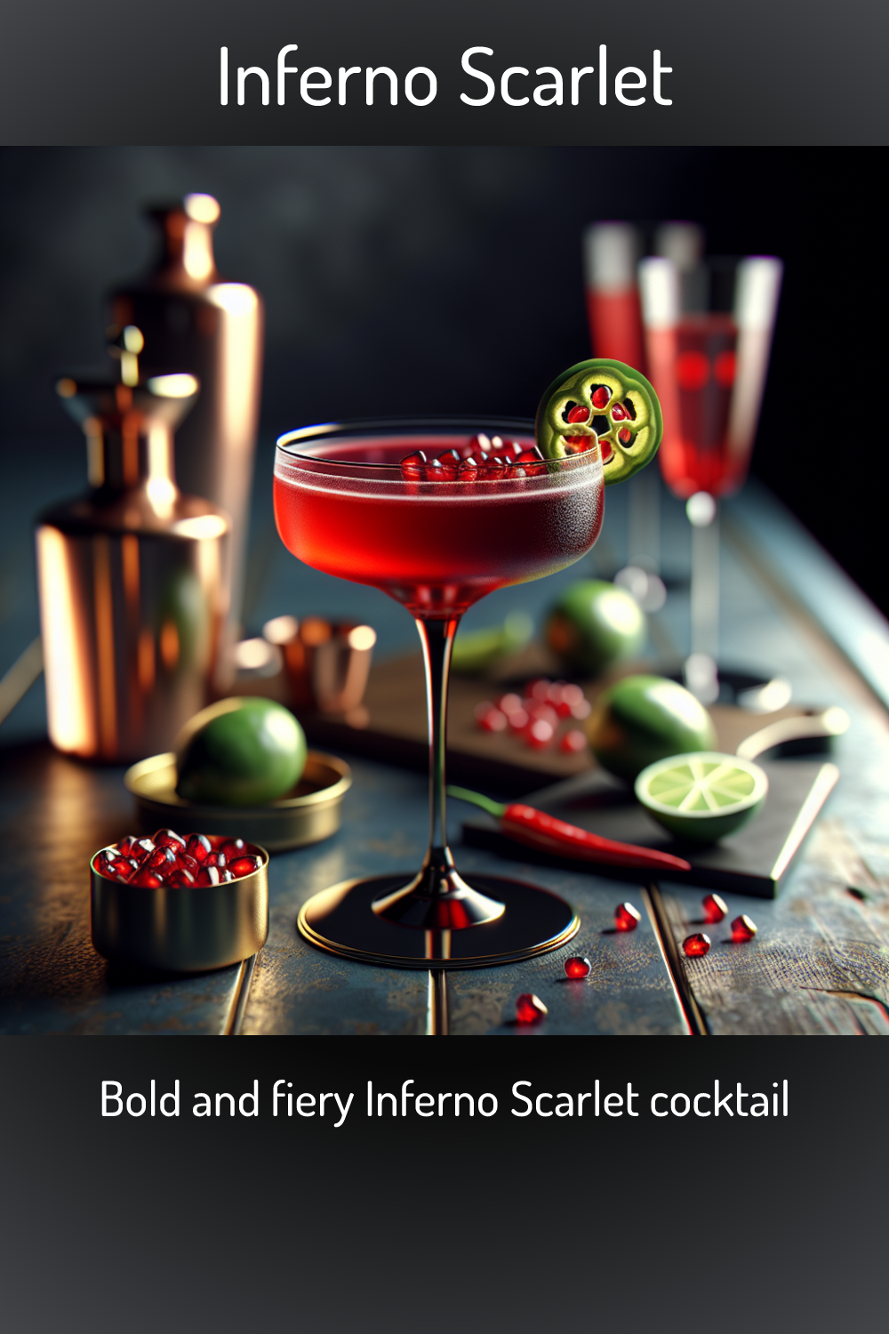 Inferno Scarlet, Bold and fiery Inferno Scarlet cocktail