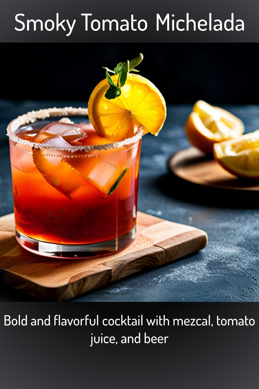 Smoky Tomato Michelada, Bold and flavorful cocktail with mezcal, tomato ...