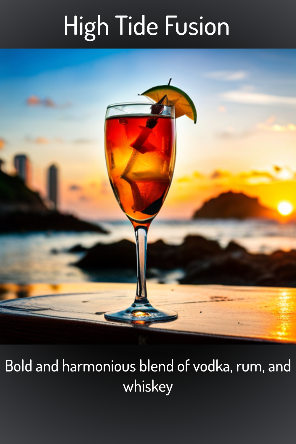 High Tide Fusion, Bold and harmonious blend of vodka, rum, and whiskey