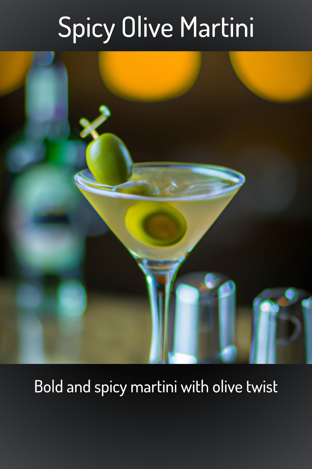 Spicy Olive Martini, Bold and spicy martini with olive twist