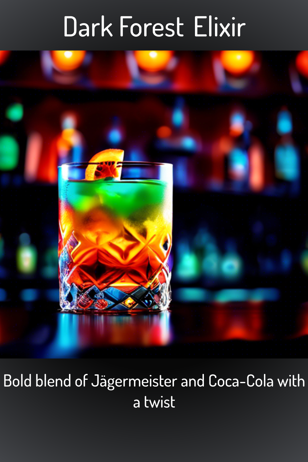 Dark Forest Elixir, Bold blend of Jägermeister and Coca-Cola with a twist