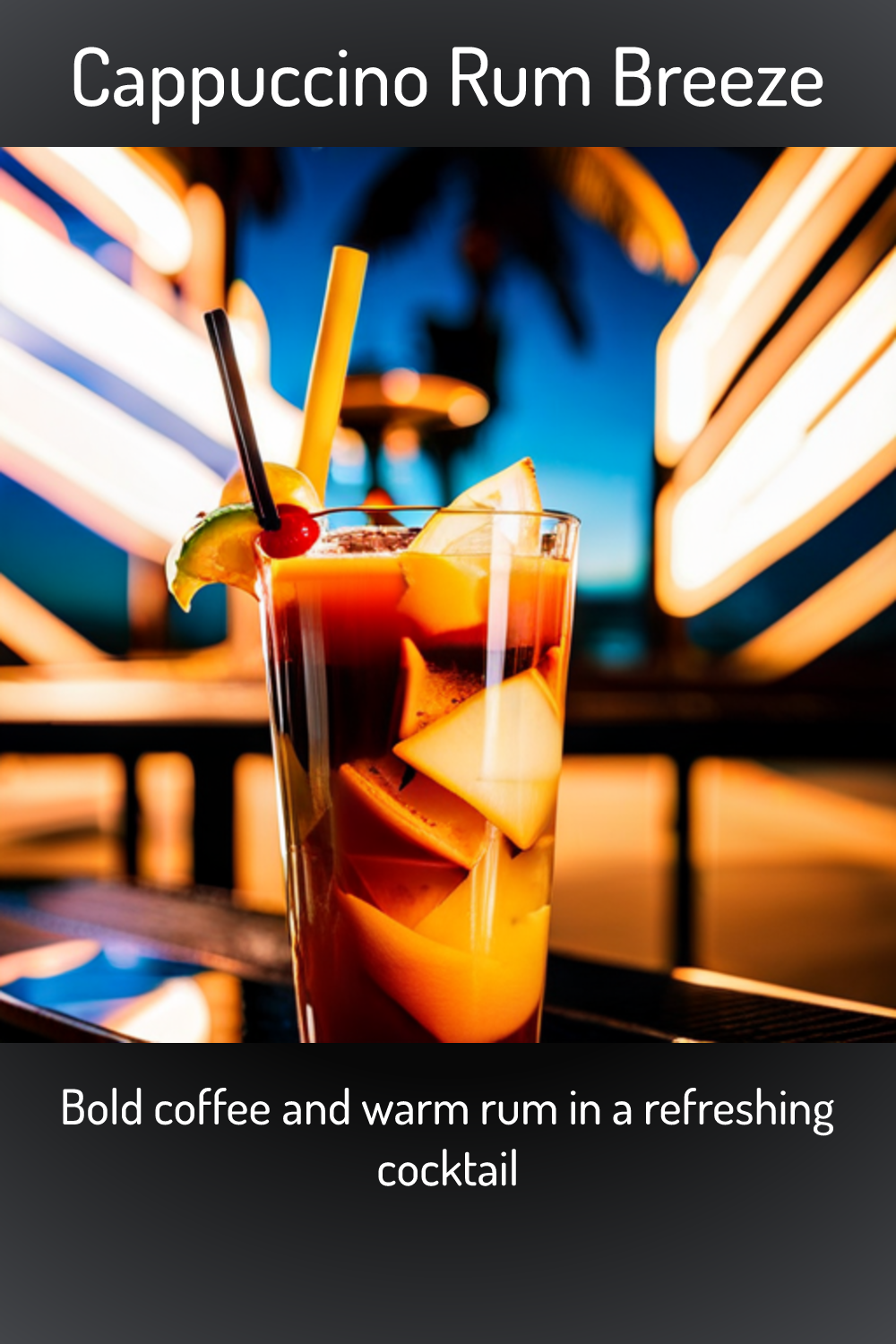 Cappuccino Rum Breeze, Bold coffee and warm rum in a refreshing cocktail