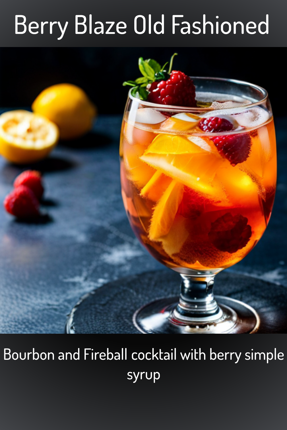 Berry Blaze Old Fashioned, Bourbon and Fireball cocktail with berry ...