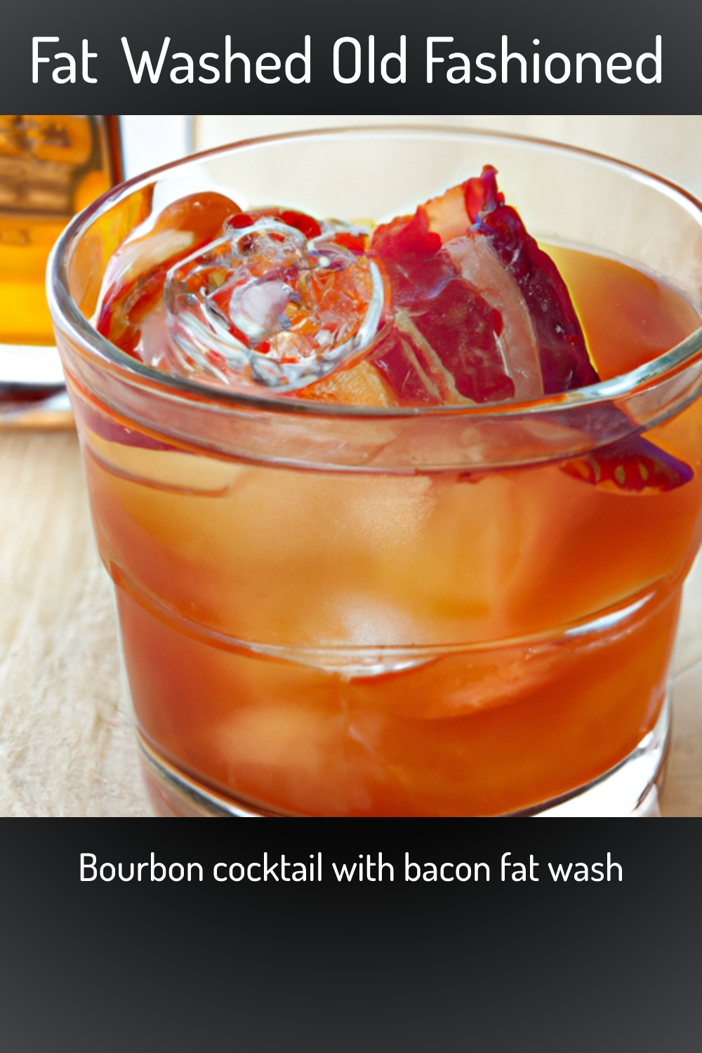 Fat Washed Old Fashioned, Bourbon cocktail with bacon fat wash