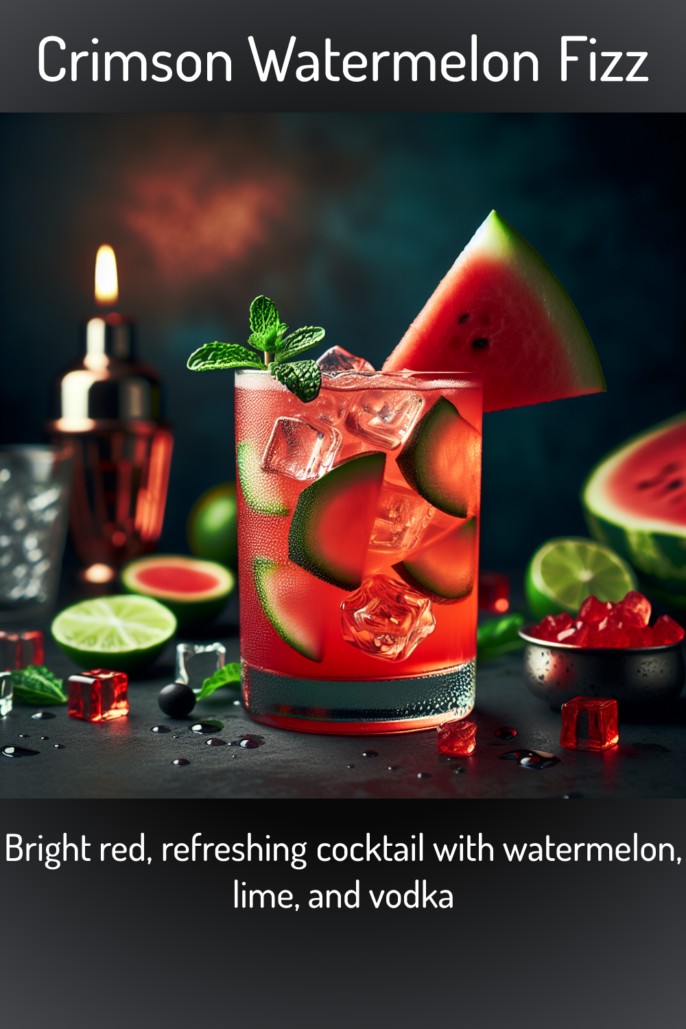 Crimson Watermelon Fizz, Bright red, refreshing cocktail with ...