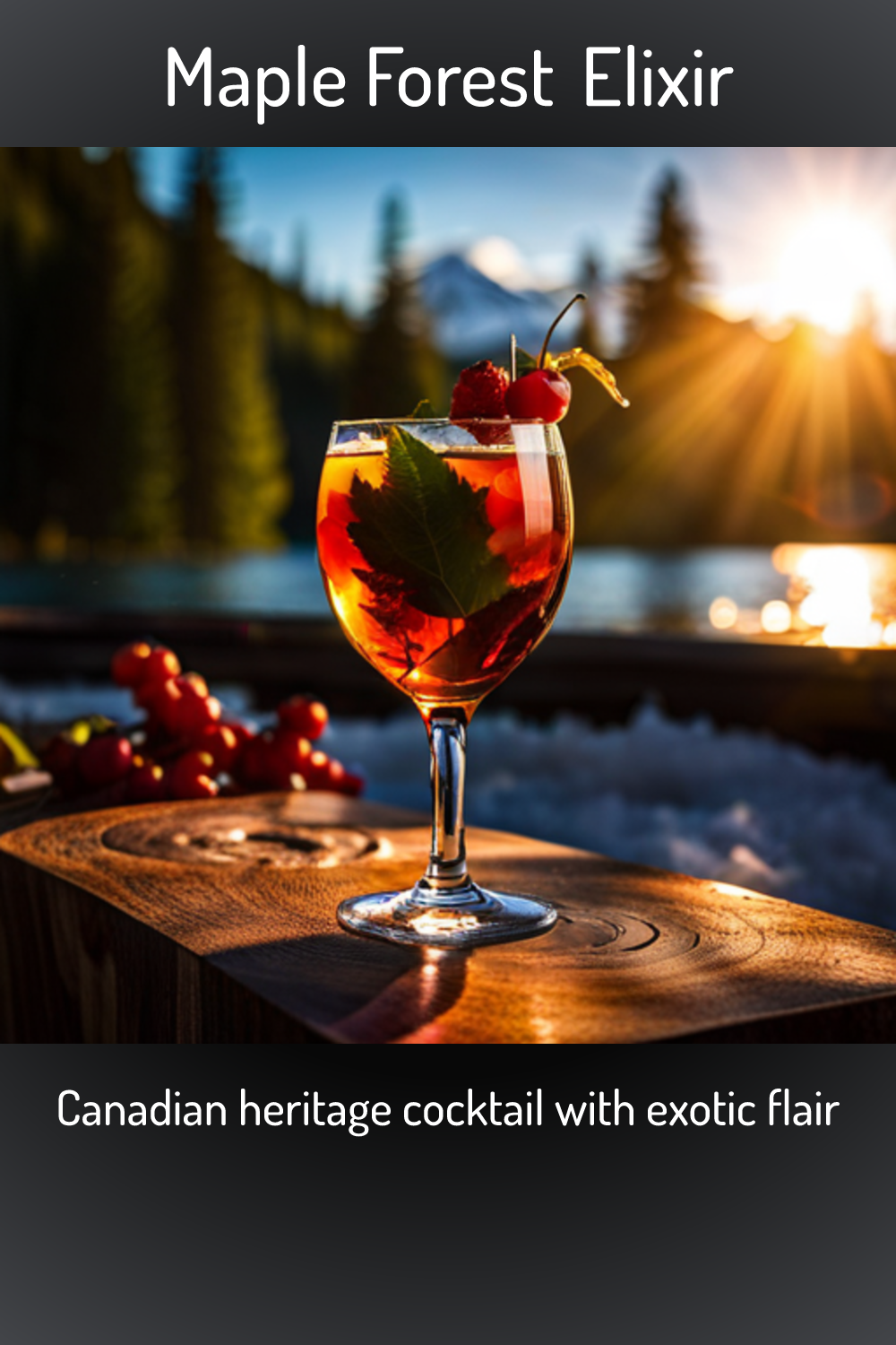 Maple Forest Elixir, Canadian heritage cocktail with exotic flair