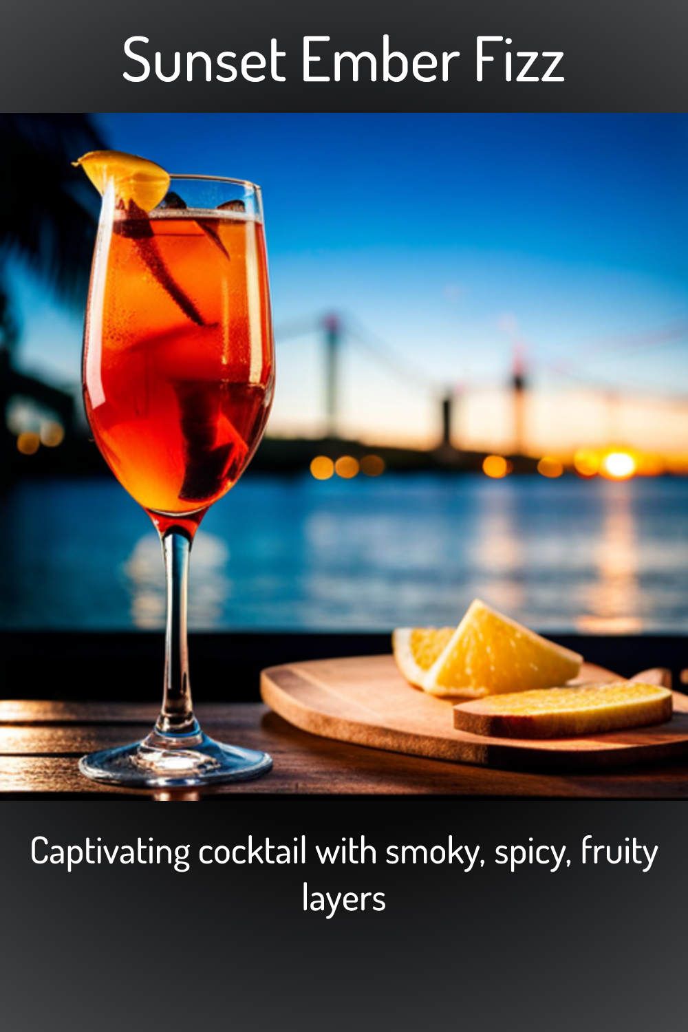 Sunset Ember Fizz Captivating Cocktail With Smoky Spicy Fruity Layers