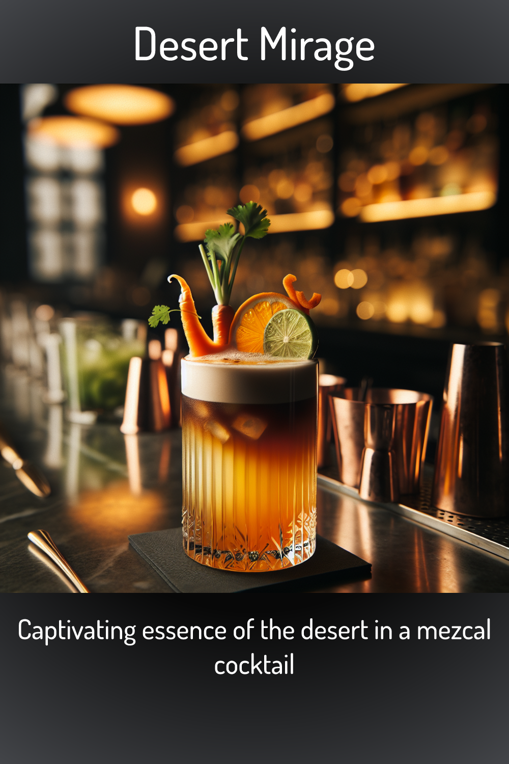 Desert Mirage, Captivating essence of the desert in a mezcal cocktail