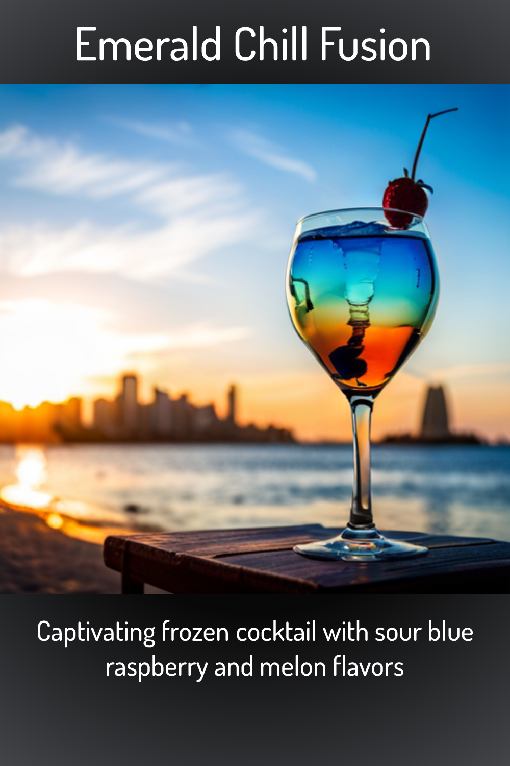 Emerald Chill Fusion Captivating Frozen Cocktail With Sour Blue