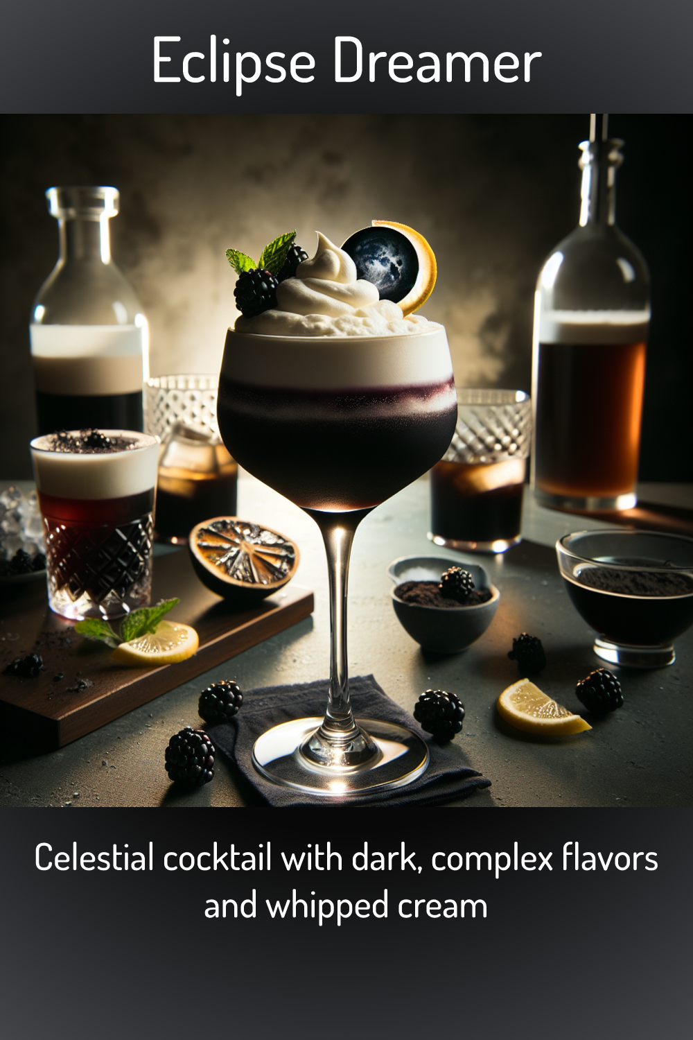 Eclipse Dreamer, Celestial cocktail with dark, complex flavors and ...