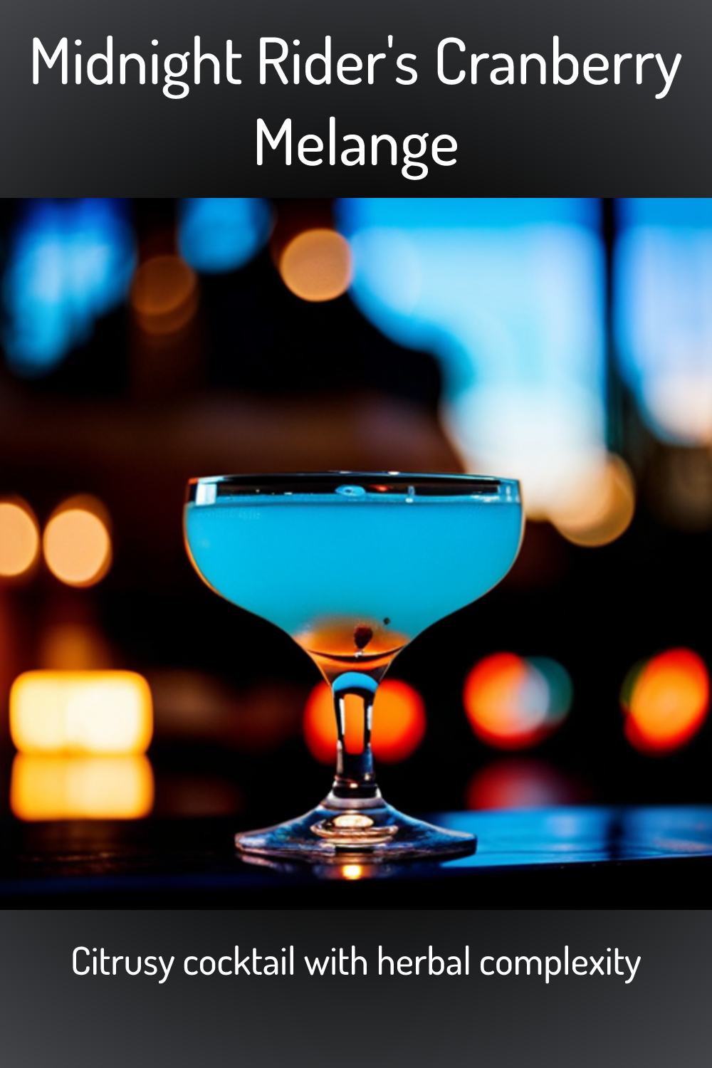 Midnight Rider's Cranberry Melange, Citrusy cocktail with herbal complexity