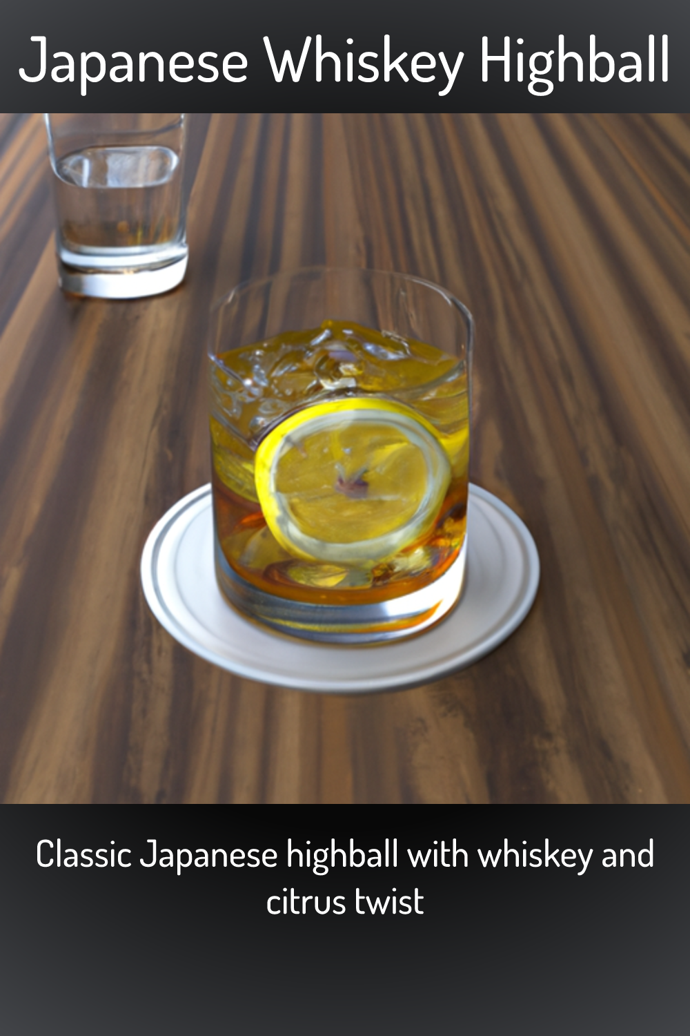 Japanese Whiskey Highball, Classic Japanese highball with whiskey and citrus twist