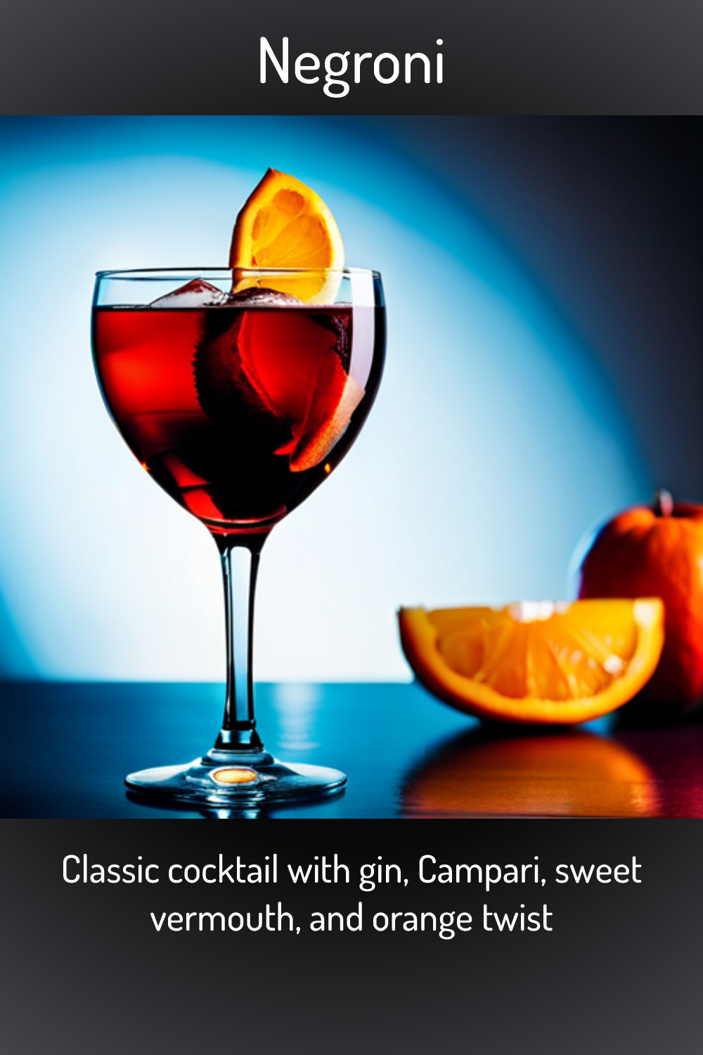Negroni, Classic cocktail with gin, Campari, sweet vermouth, and orange ...