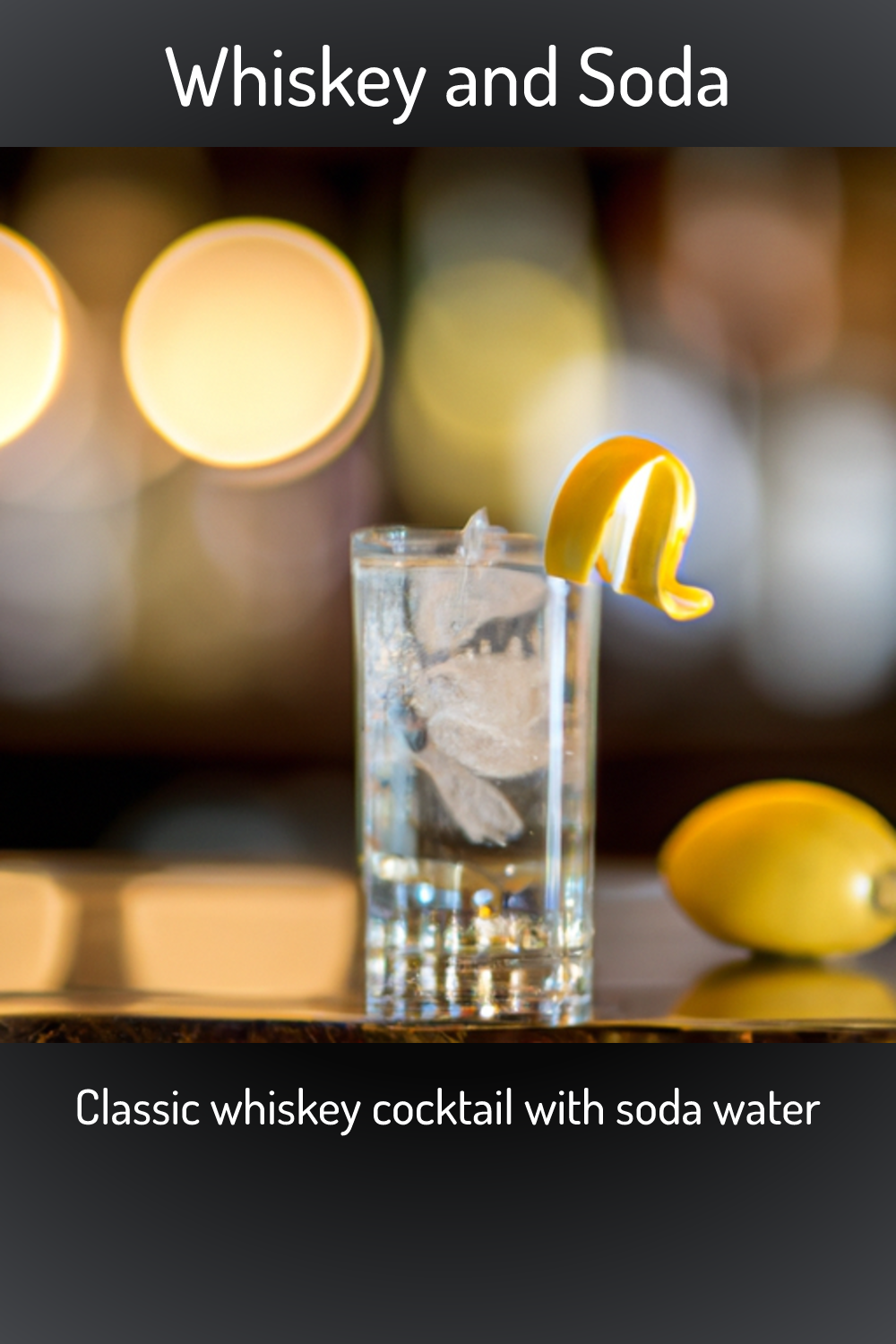 Whiskey and Soda, Classic whiskey cocktail with soda water