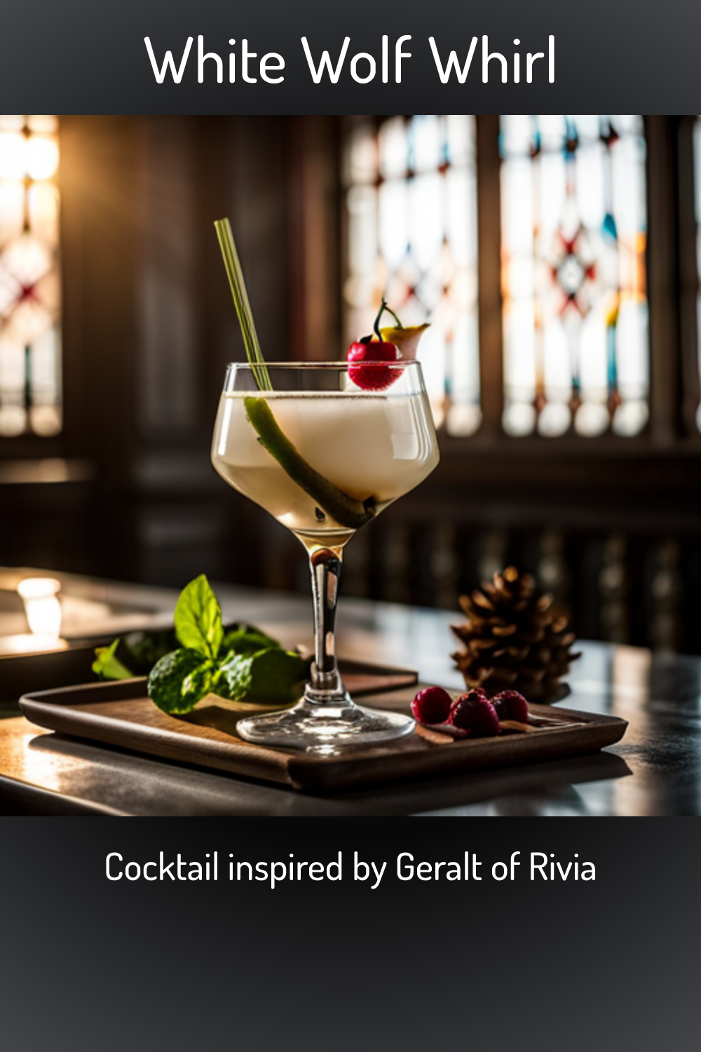 White Wolf Whirl, Cocktail inspired by Geralt of Rivia