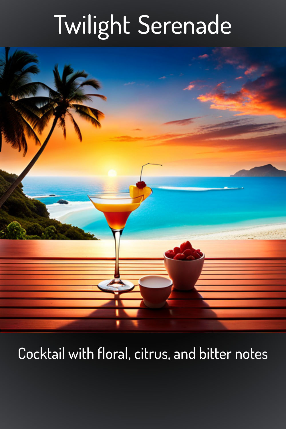 Twilight Serenade Cocktail With Floral Citrus And Bitter Notes