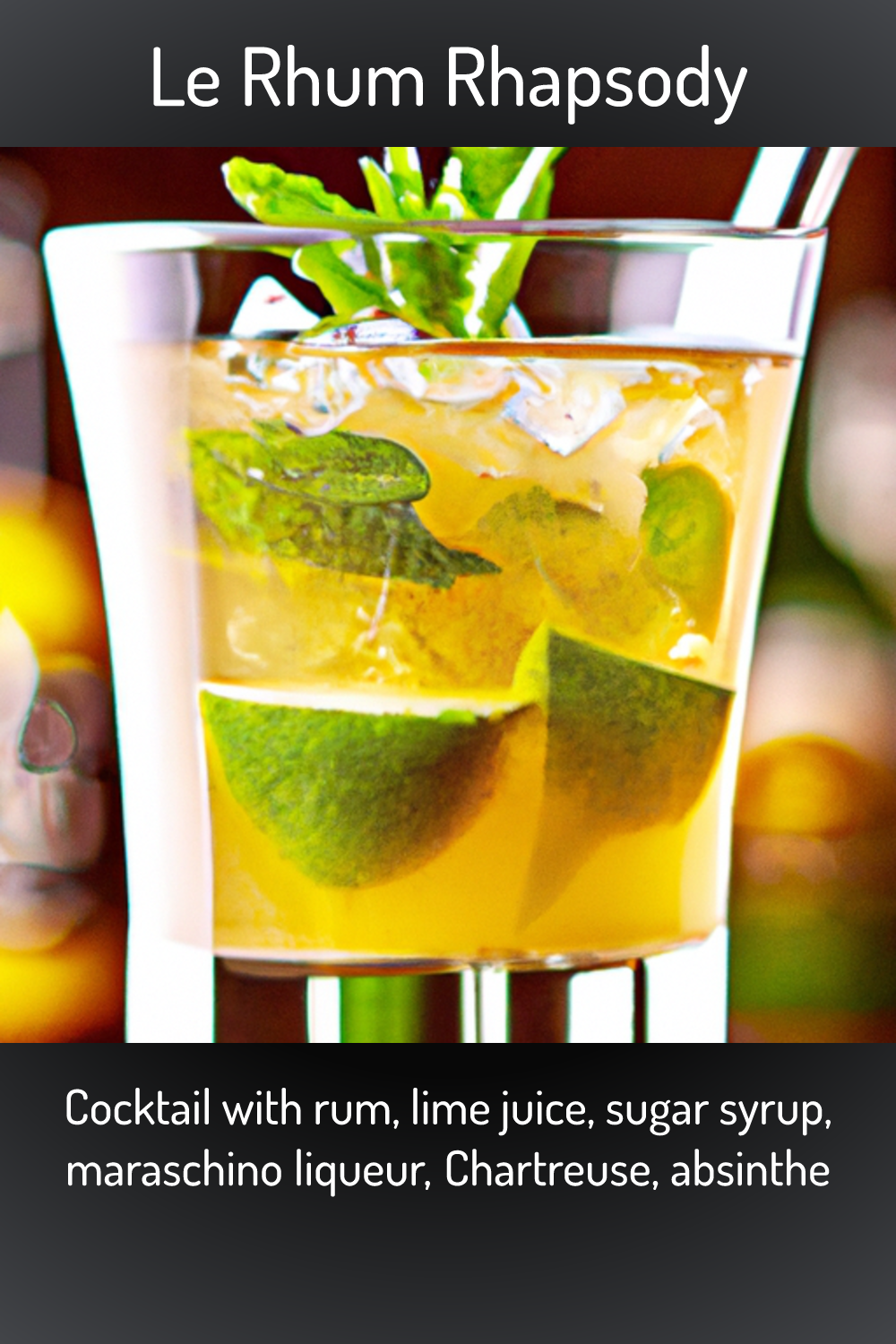 Le Rhum Rhapsody, Cocktail with rum, lime juice, sugar syrup ...