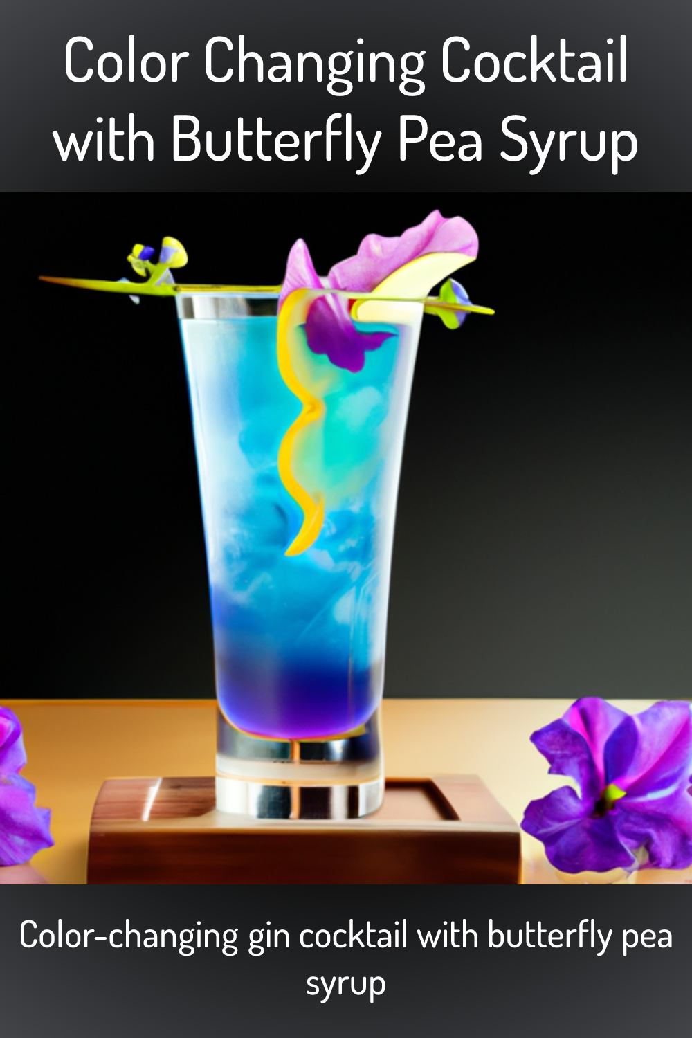 Color Changing Cocktail with Butterfly Pea Syrup, Color-changing gin ...