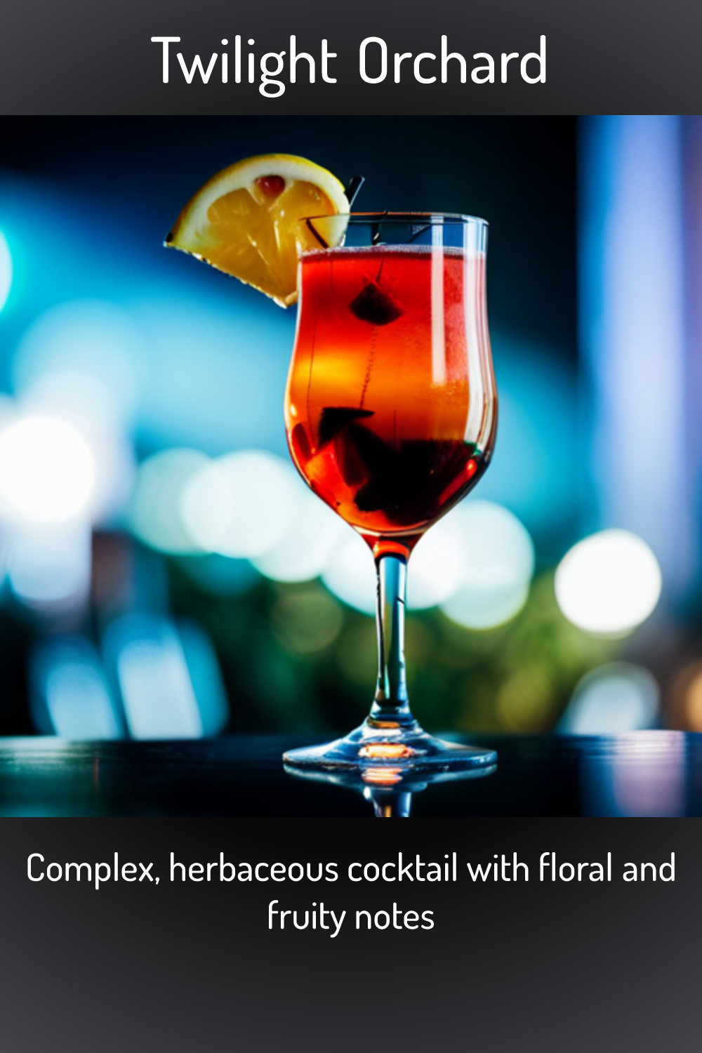 Twilight Orchard Complex Herbaceous Cocktail With Floral And Fruity Notes