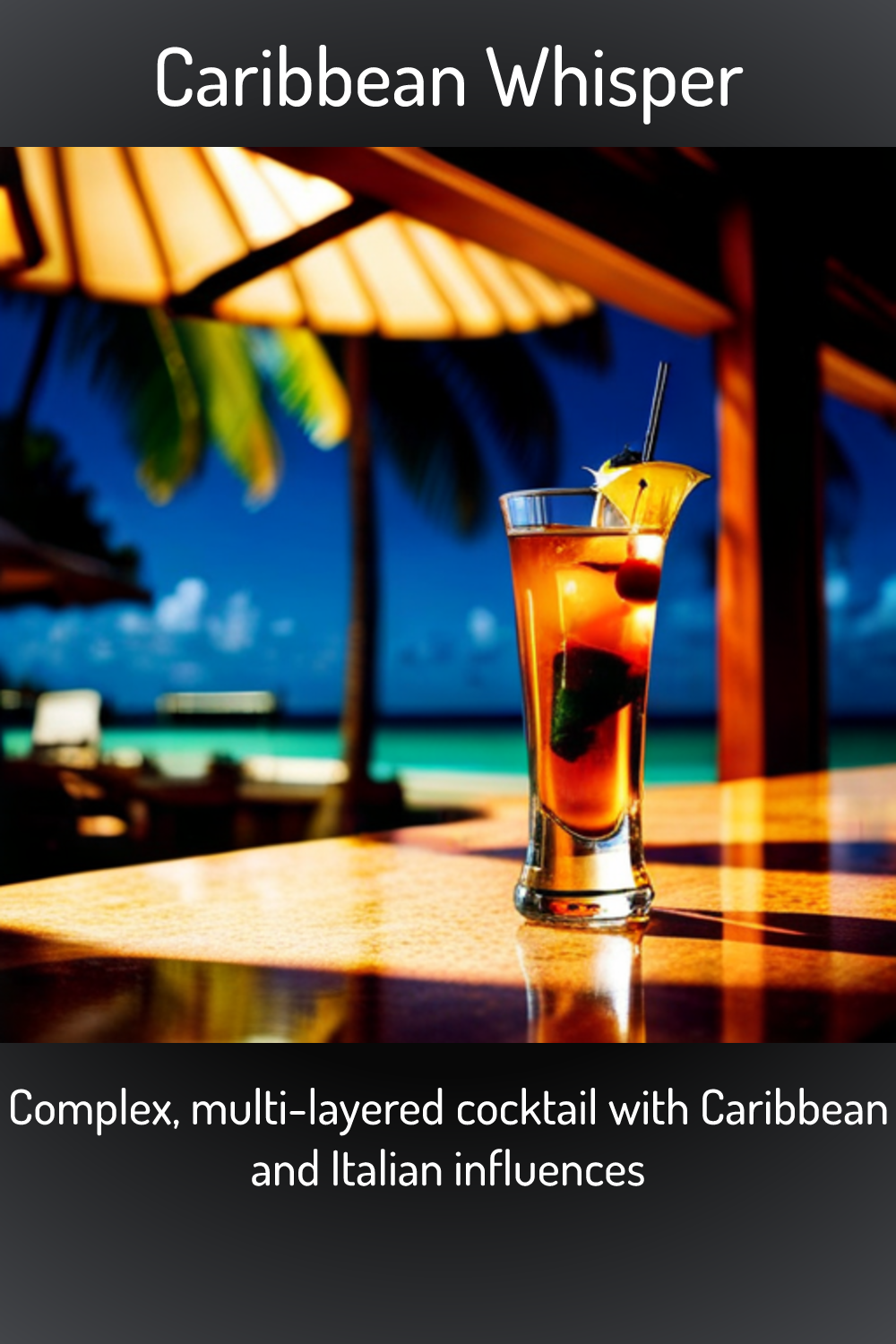 Caribbean Whisper, Complex, multi-layered cocktail with Caribbean and ...