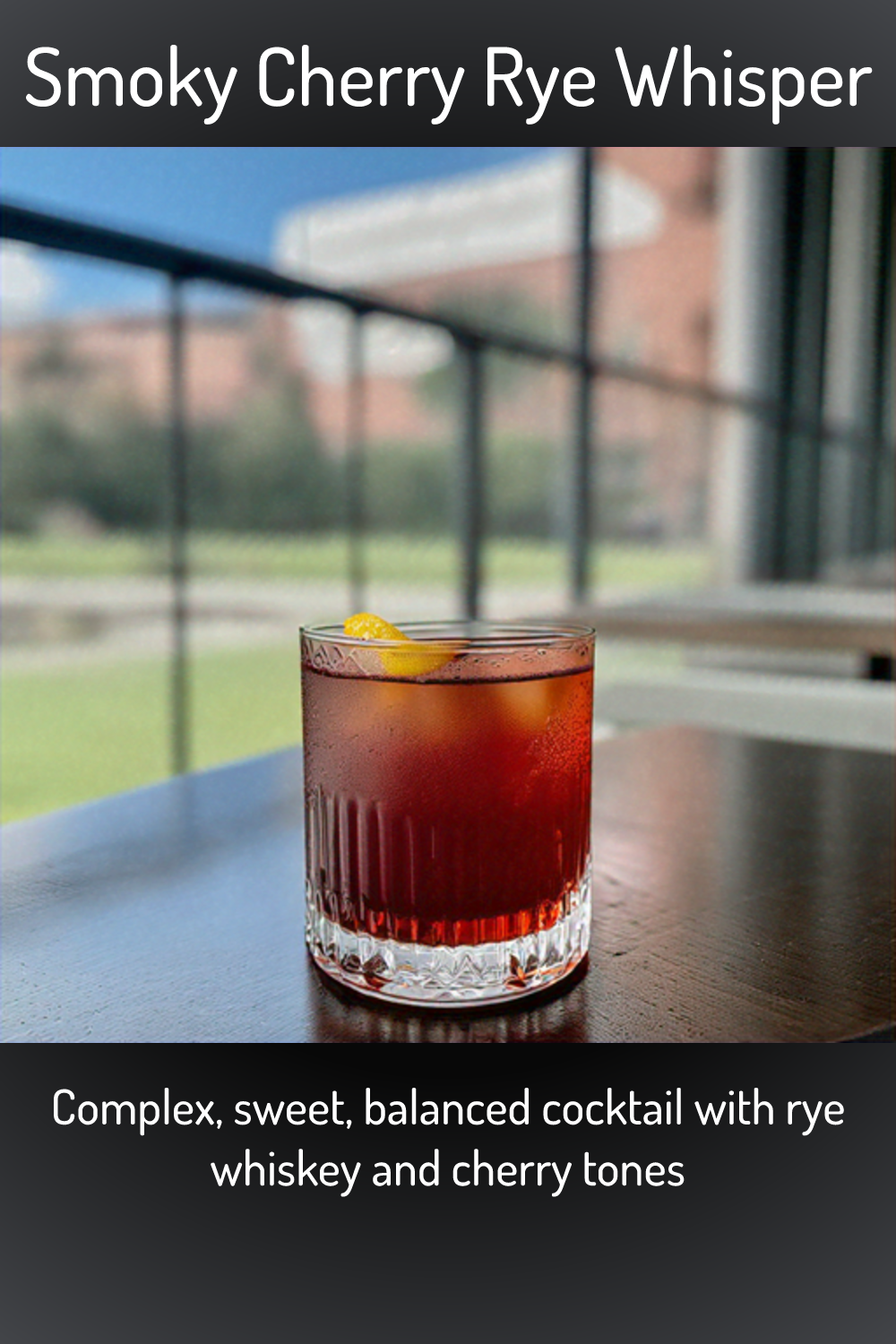 Smoky Cherry Rye Whisper, Complex, sweet, balanced cocktail with rye ...