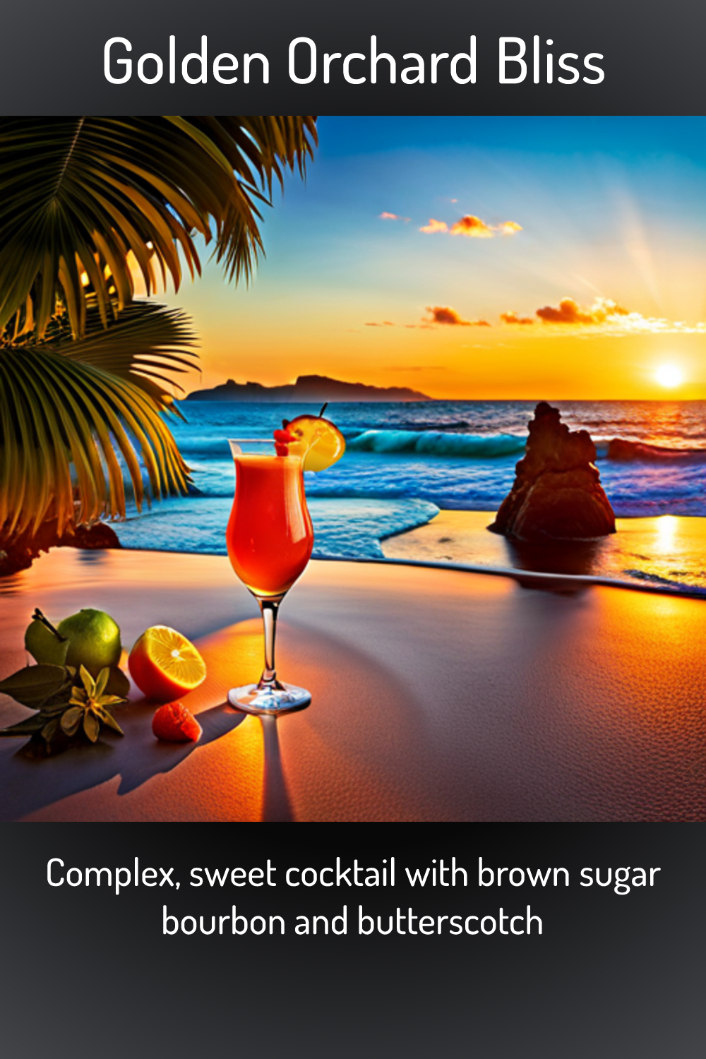 Golden Orchard Bliss Complex Sweet Cocktail With Brown Sugar Bourbon