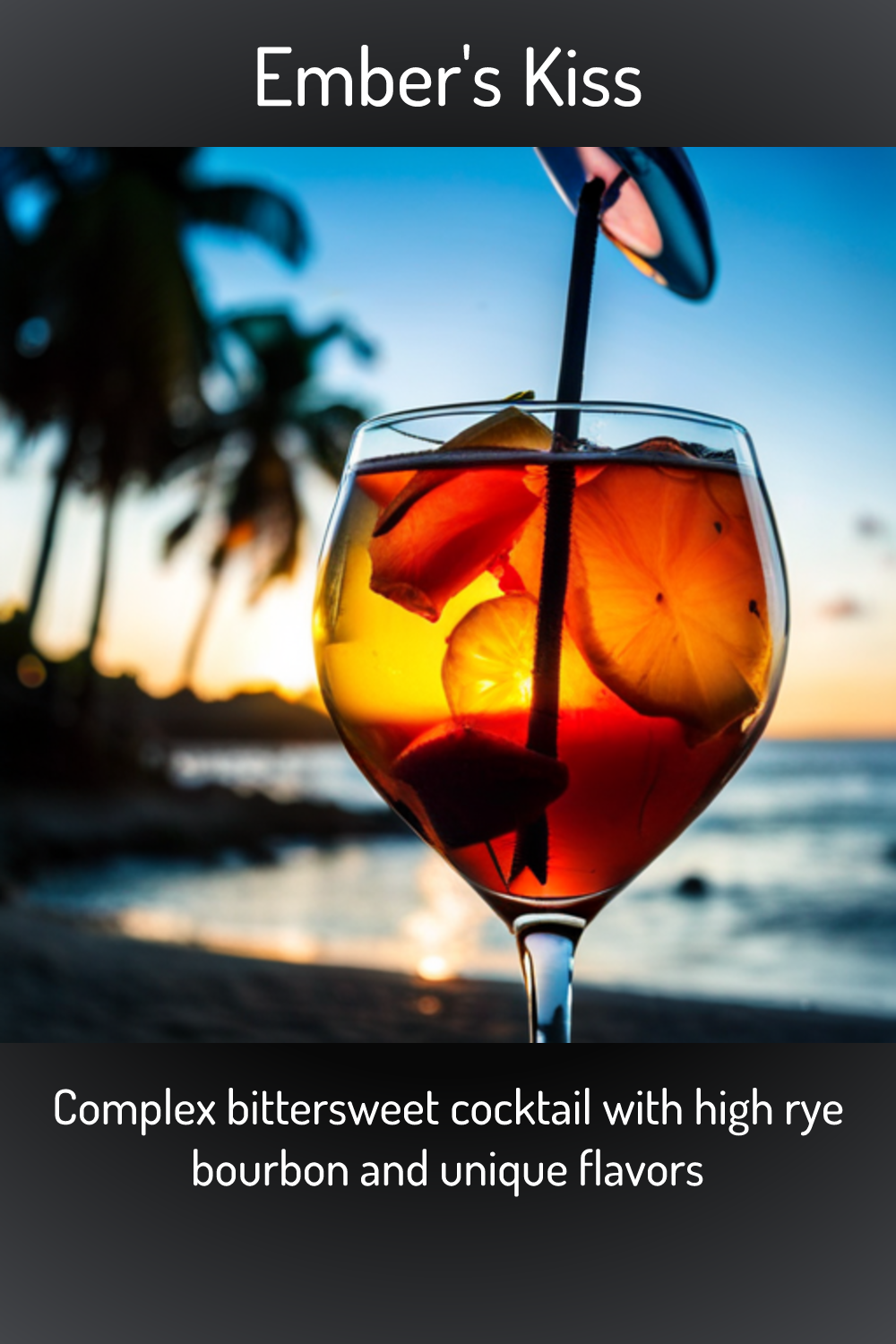 Ember's Kiss, Complex bittersweet cocktail with high rye bourbon and ...