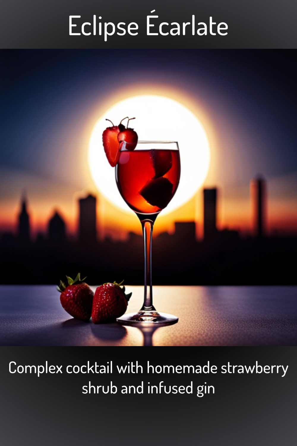 Eclipse Écarlate Complex Cocktail With Homemade Strawberry Shrub And Infused Gin