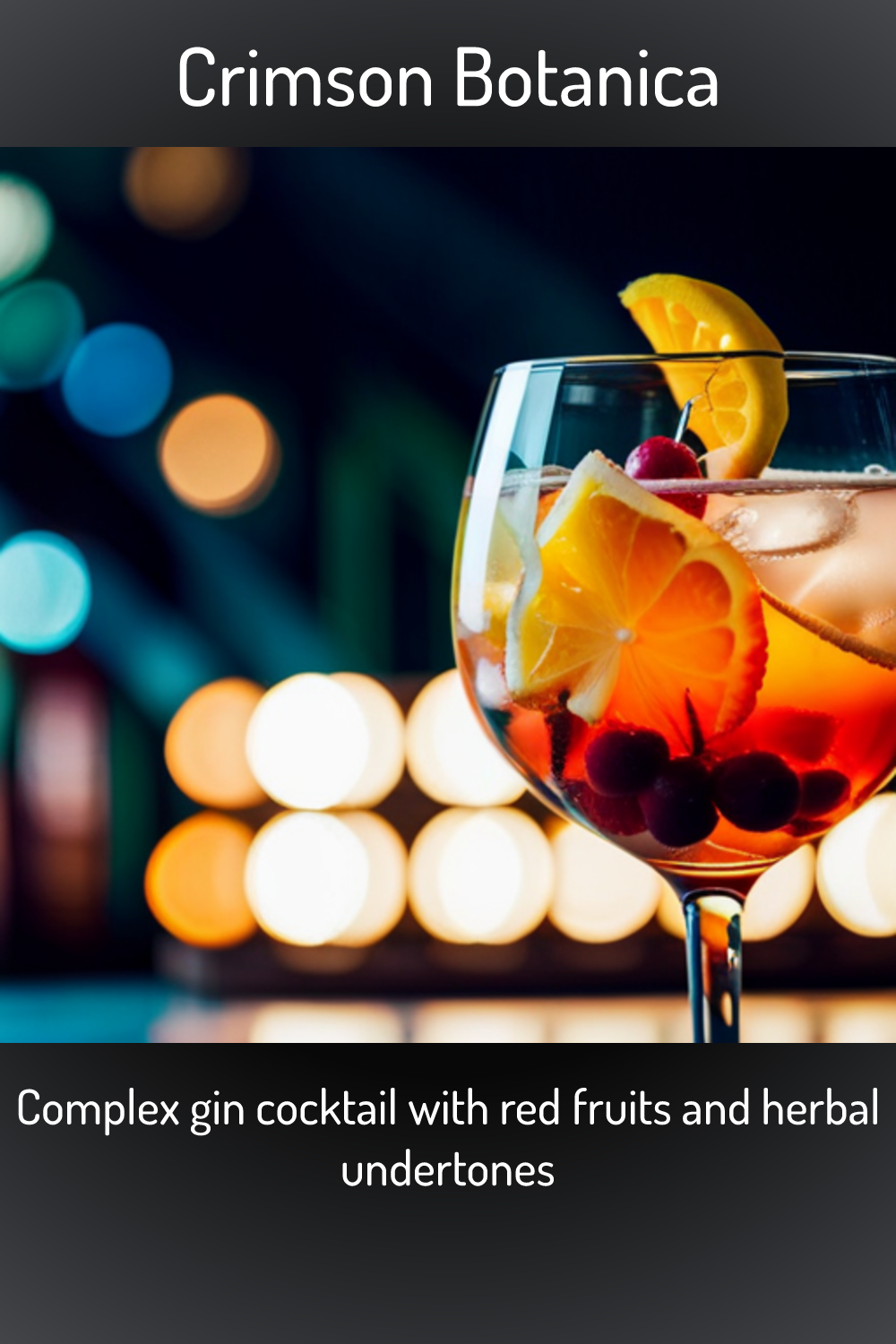 Crimson Botanica, Complex gin cocktail with red fruits and herbal ...