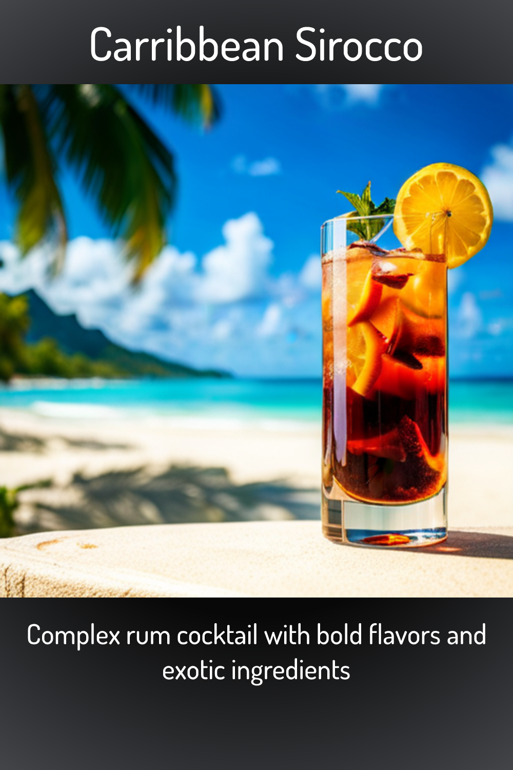 Carribbean Sirocco, Complex rum cocktail with bold flavors and exotic ...